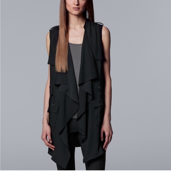 Simply Vera Vera Wang | Tops | Simply Vera Vera Wang Black Utility Vest ...